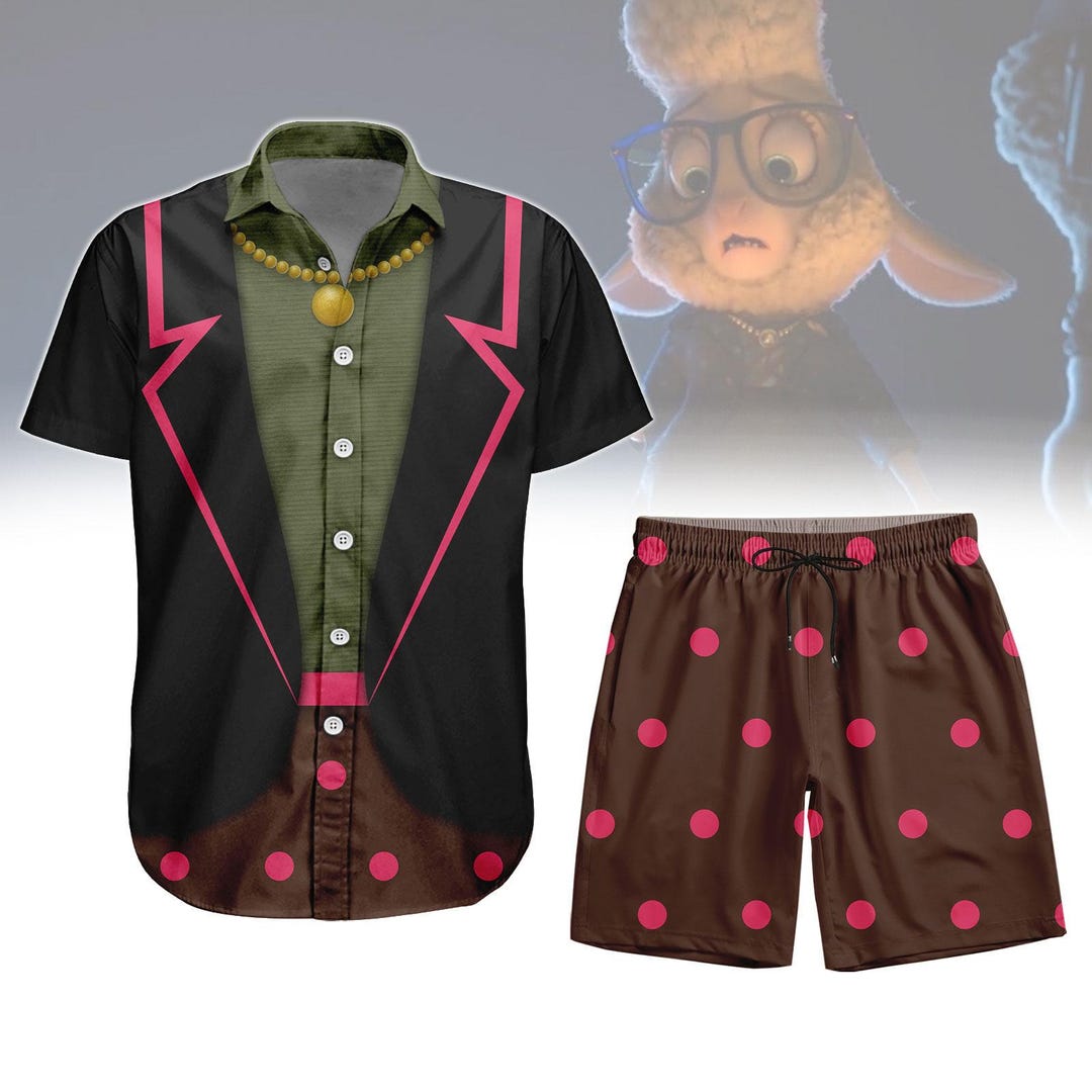 Dawn Bellwether Button Shirt, Men Shorts, Disney Zootopia Cosplay ...