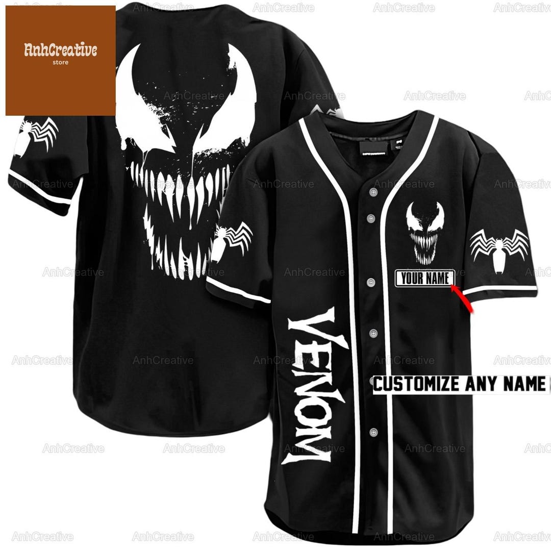 Custom Venom Baseball Jersey, Venom Baseball Shirt, Venom Jersey Shirt ...