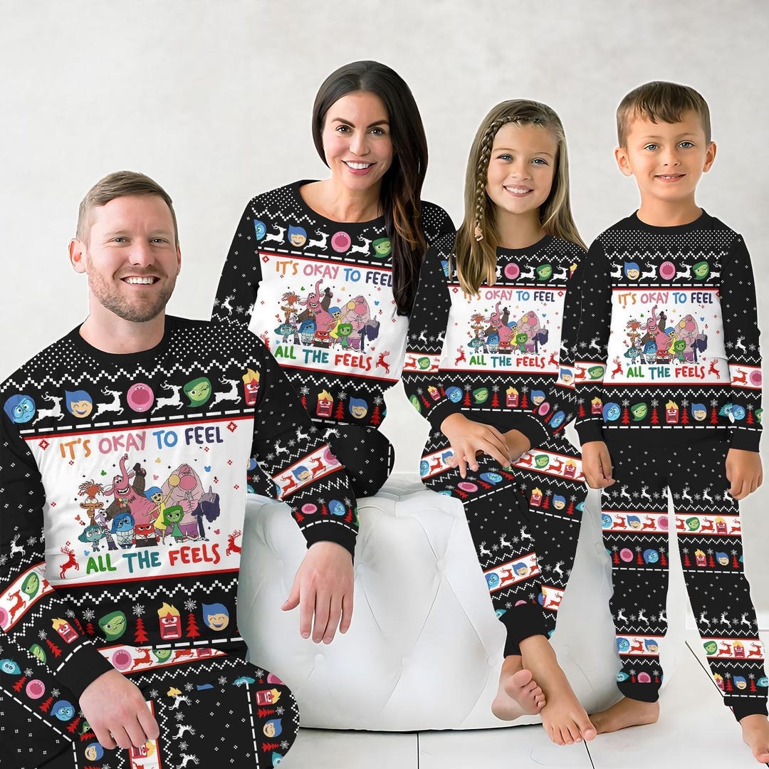 Inside Out Characters Family Pajamas Set, It's Okay to Feel Holiday ...