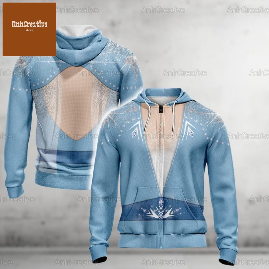 Disney Frozen Elsa Cosplay Costume, Princess Elsa Hoodie, Halloween ...