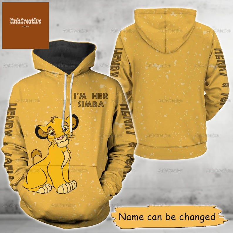 Custom Simba and Nala Couple Hoodie, Lion King Matching Hoodie, His and ...
