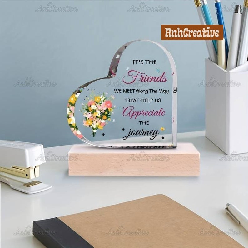 Personalized Best Friends Heart Acrylic Plaque, Best Friend Gifts ...