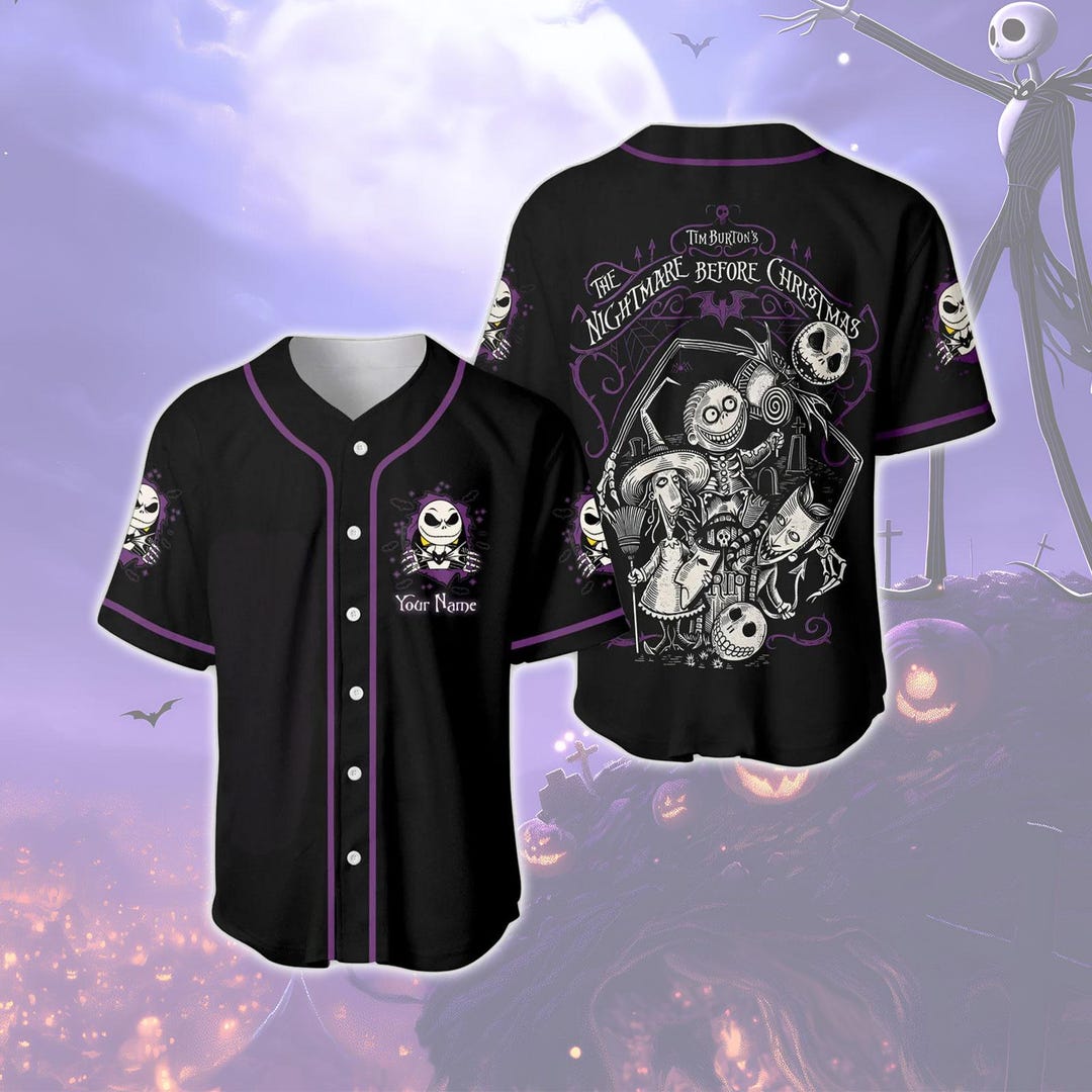 Personalized Jack Skellington Jersey Shirt, Jack Skellington Baseball ...
