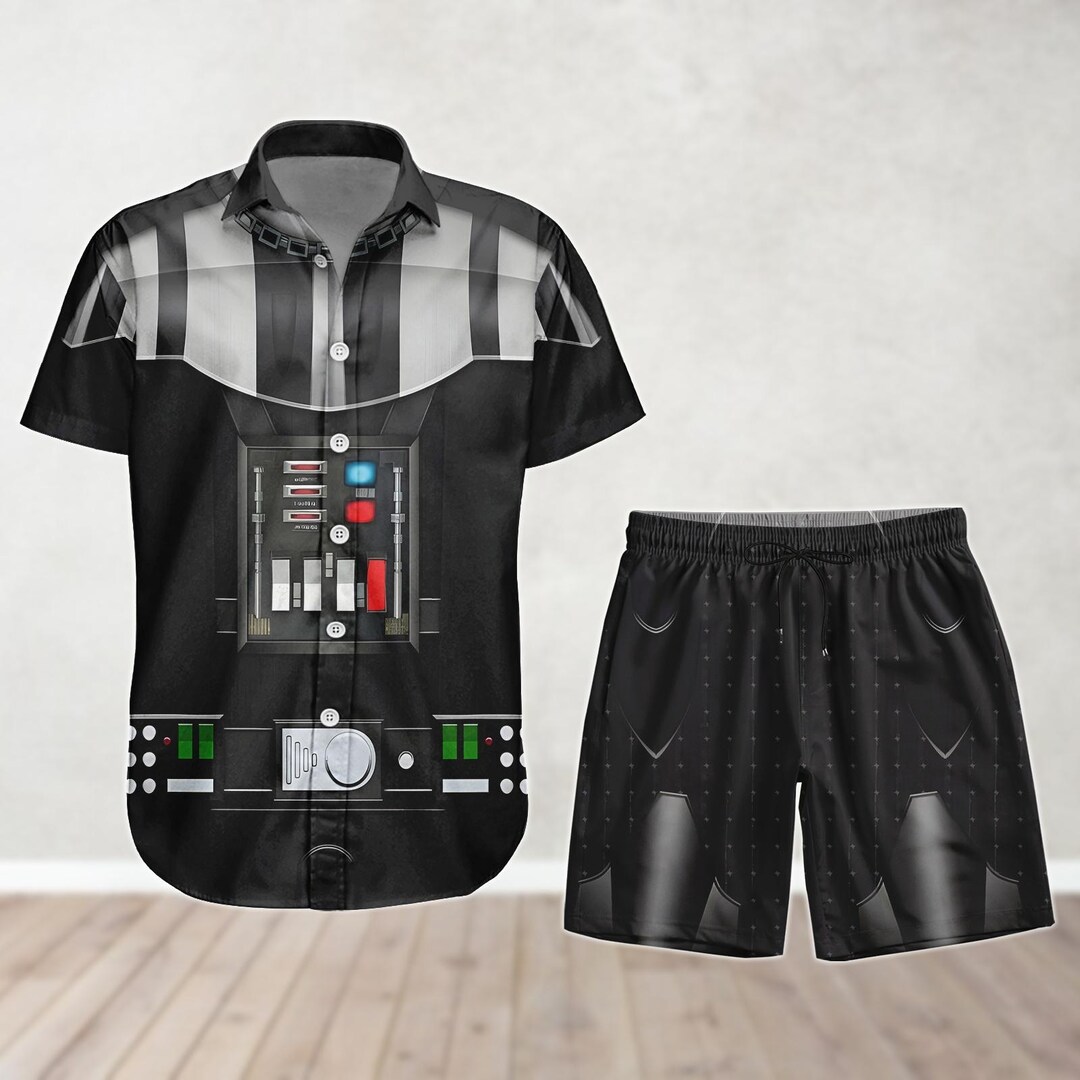 Darth Vader Costume Button Shirt, Men Shorts, Disney Star Wars Hawaiian ...
