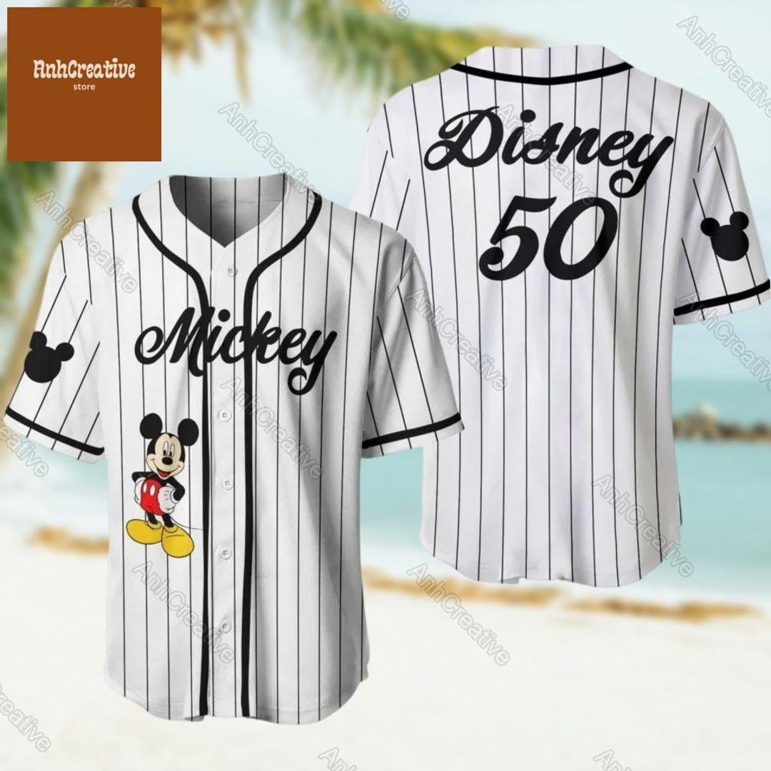 Custom Disney Mickey Mouse Baseball Jersey, Mickey Baseball Shirt ...