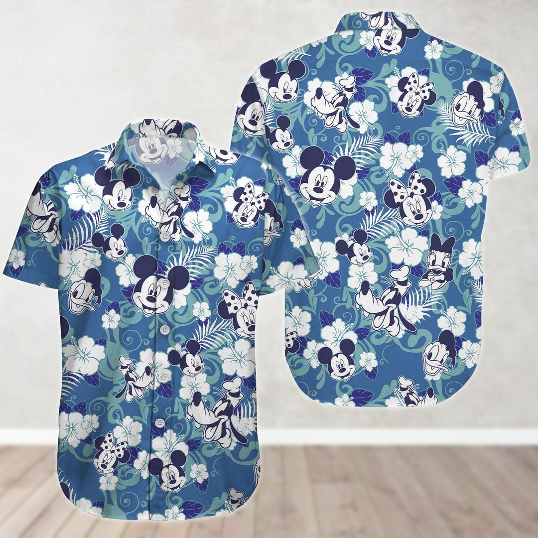 Disney Characters Button Shirt, Mickey and Friends Hawaiian Shirt ...