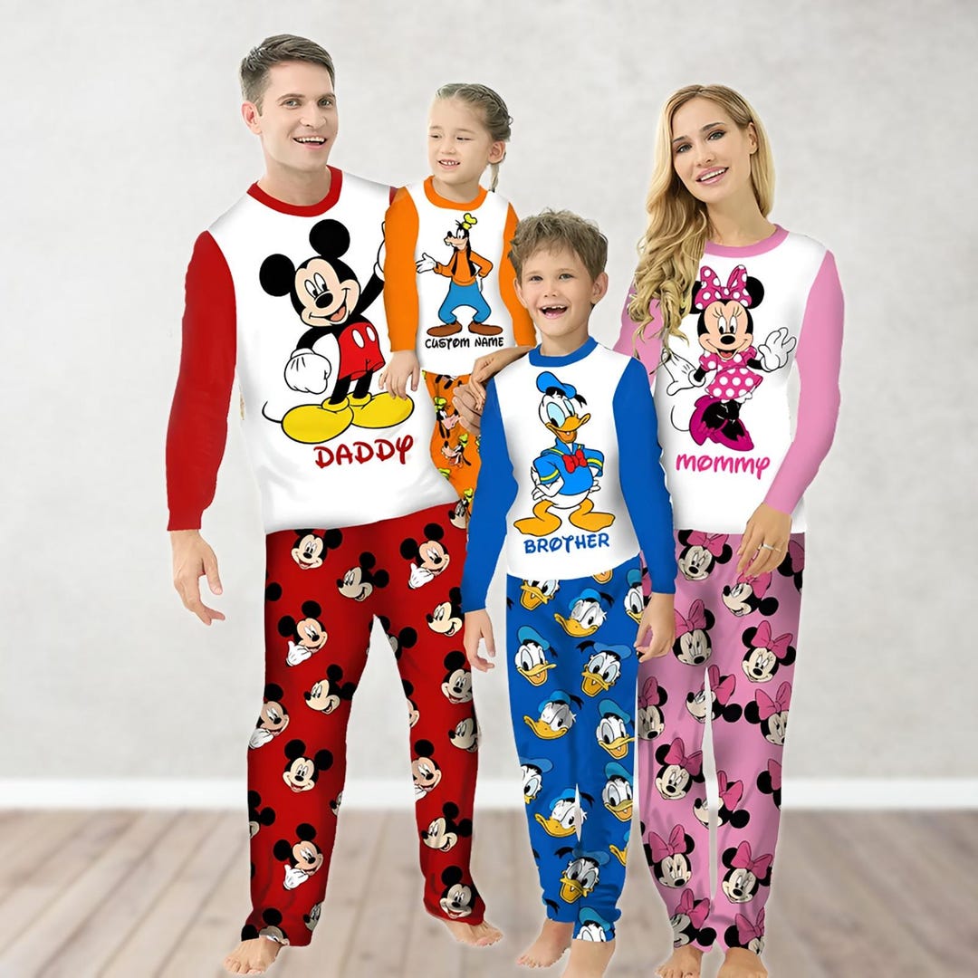 Disney Mickey Minnie Goofy Donald Pajamas Family, Mickey and Friends ...