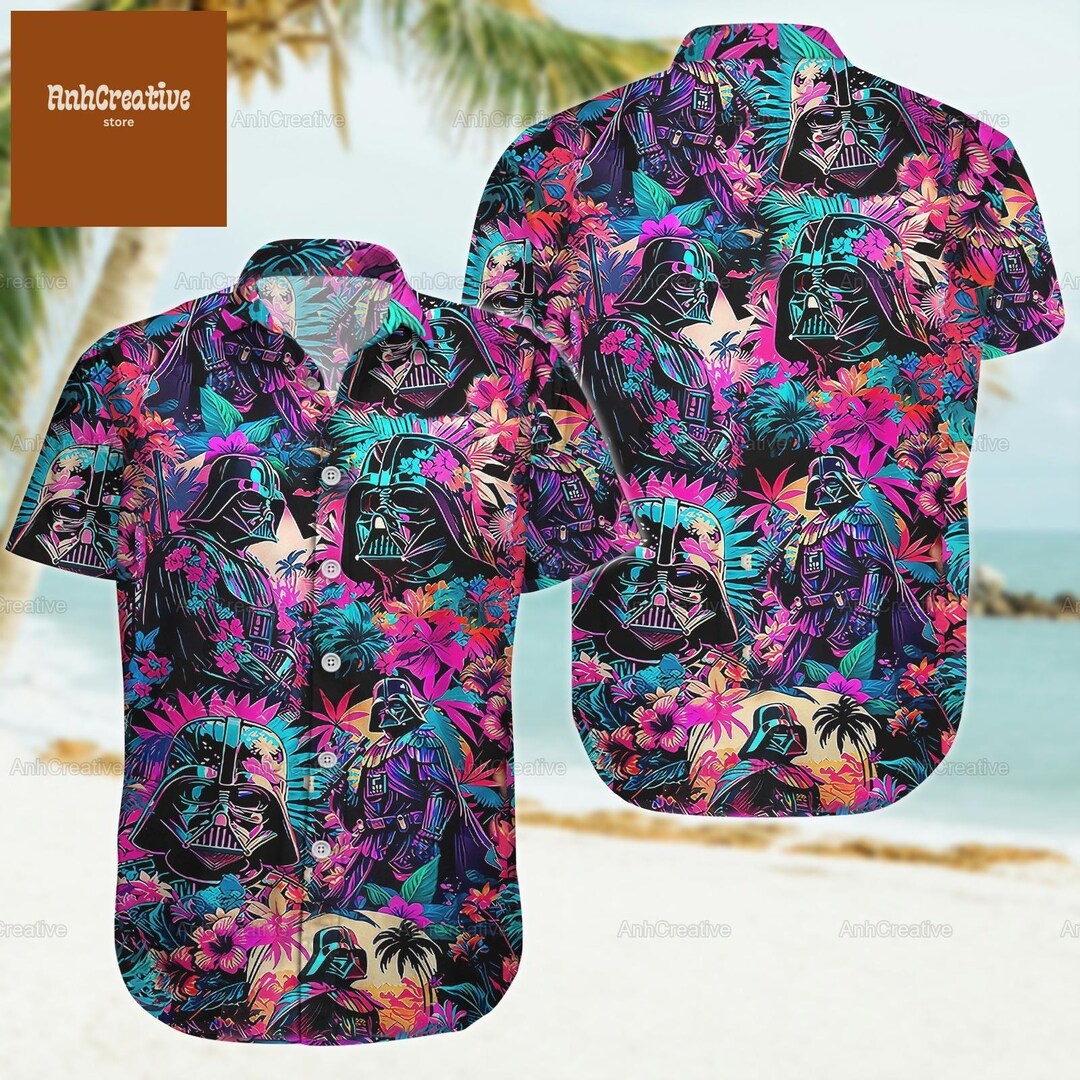 Darth Vader Button Shirt, Darth Vader Hawaiian Shirt, Darth Vader Shirt ...