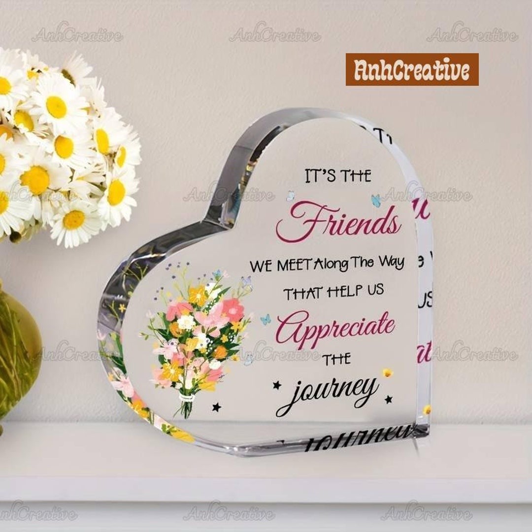 Personalized Best Friends Heart Acrylic Plaque, Best Friend Gifts ...