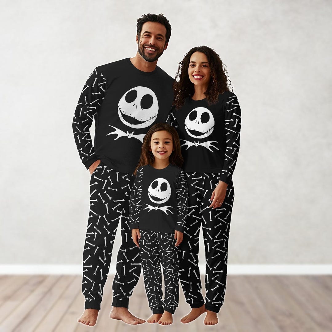 Jack Skellington Matching Pajamas Set for Family, Disney Christmas ...