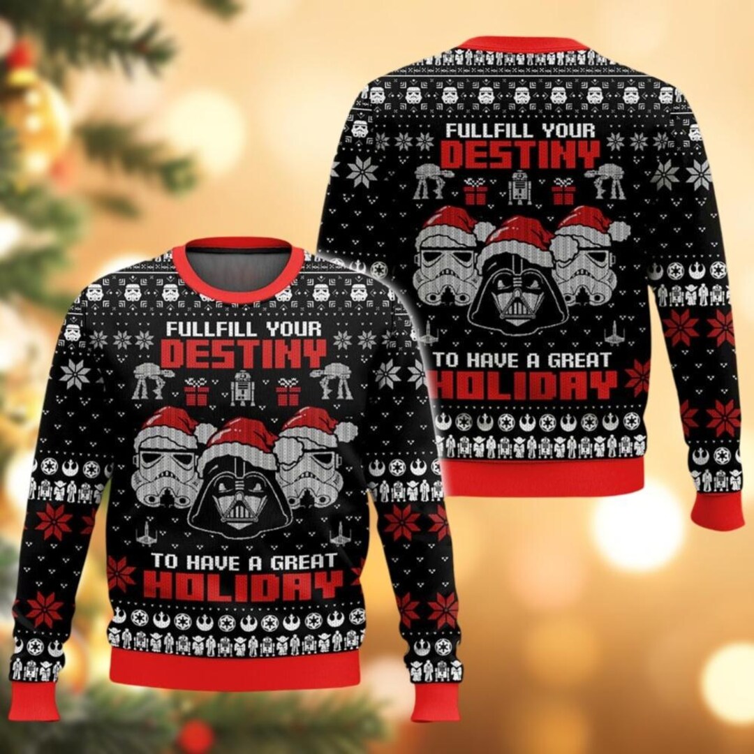 Darth Vader and Stormtrooper Christmas Ugly Sweater, Star Wars ...