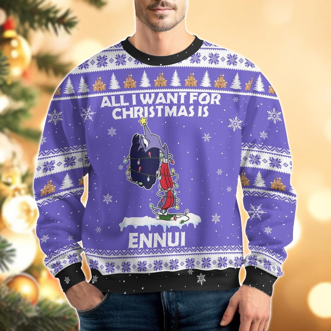Cute Inside Out Ennui Ugly Christmas Sweater, All I Want for Christmas ...