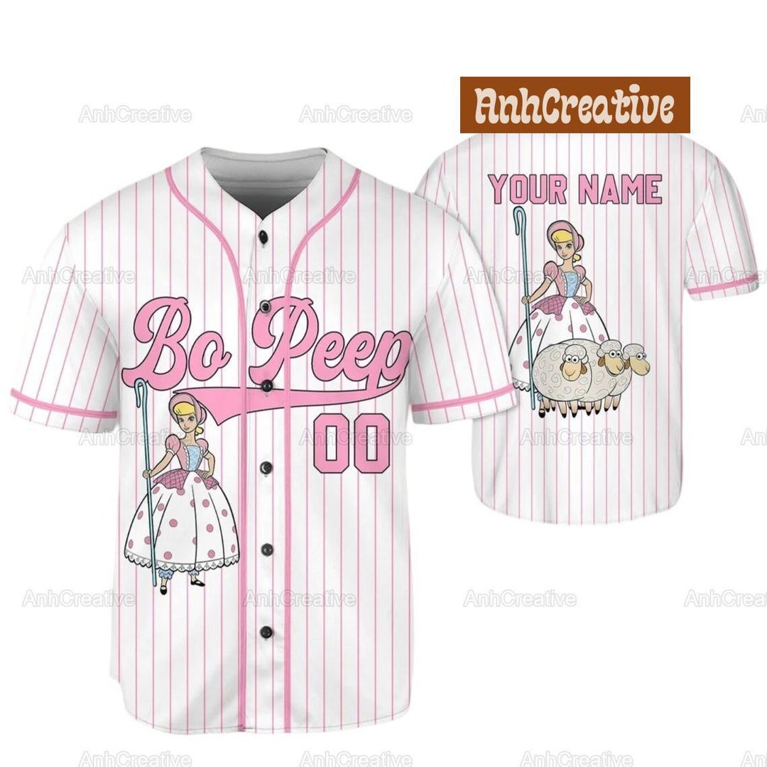 Personalized Bo Peep Baseball Jersey, Toy Story Baseball Shirt, Disney ...