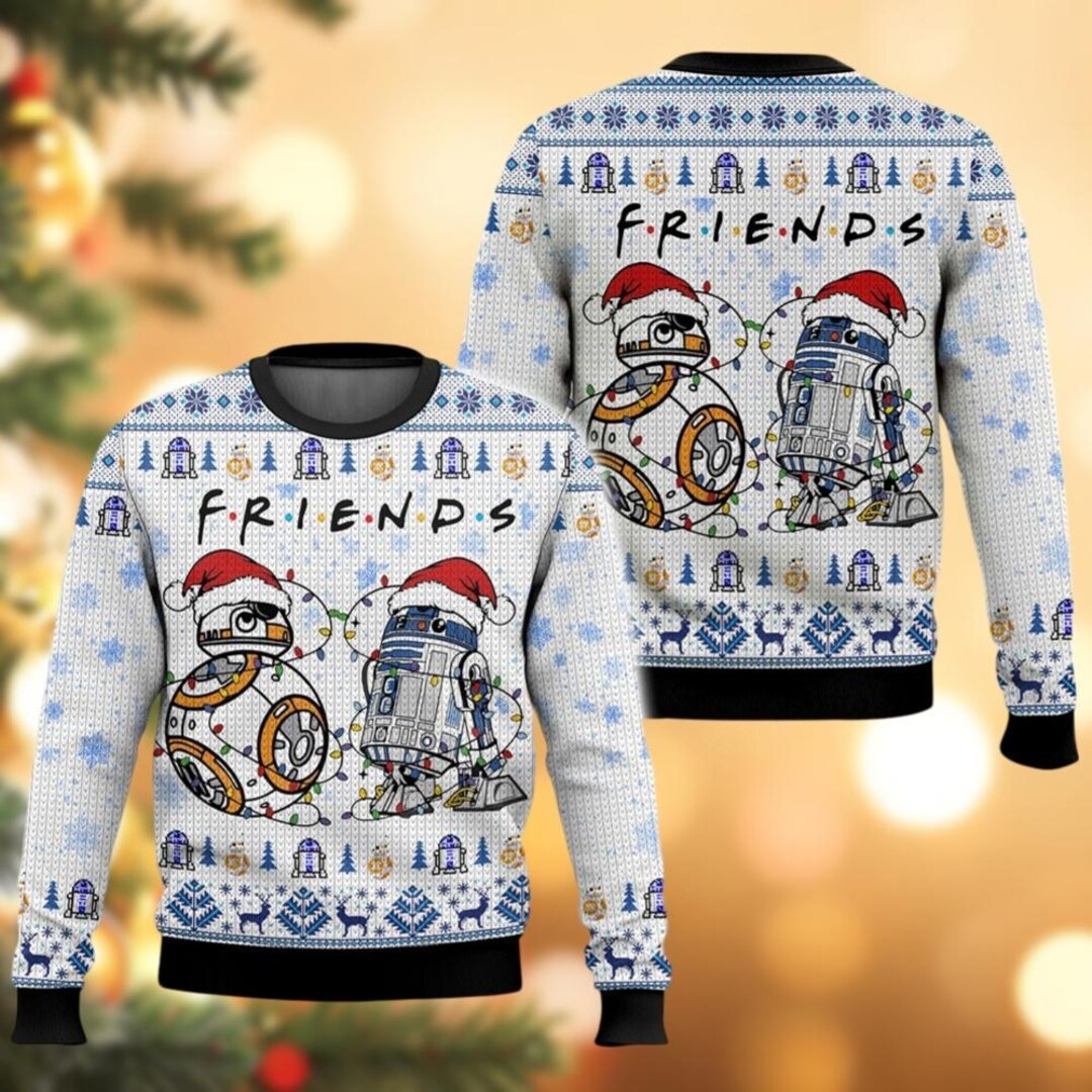 Star Wars R2D2 and BB8 Ugly Christmas Sweater, Disney Movie Xmas ...