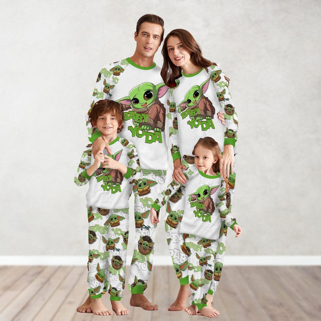 Baby Yoda Pajamas Set, Star Wars Matching Family Pajamas, Disney Movie ...