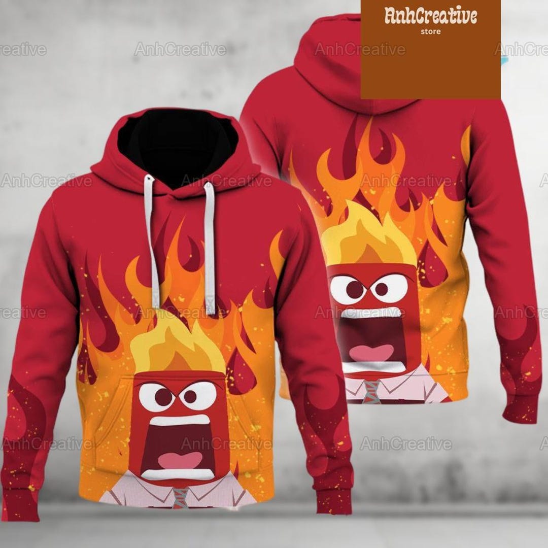 Anger Inside Out Hoodie, Disney Inside Out Movie Shirt, Anger Hoodie ...