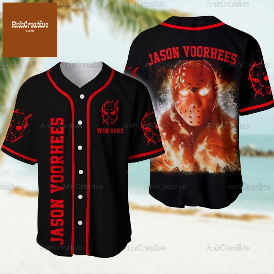 Custom Jason Voorhees Baseball Jersey, Friday the 13th, Jason Voorhees ...