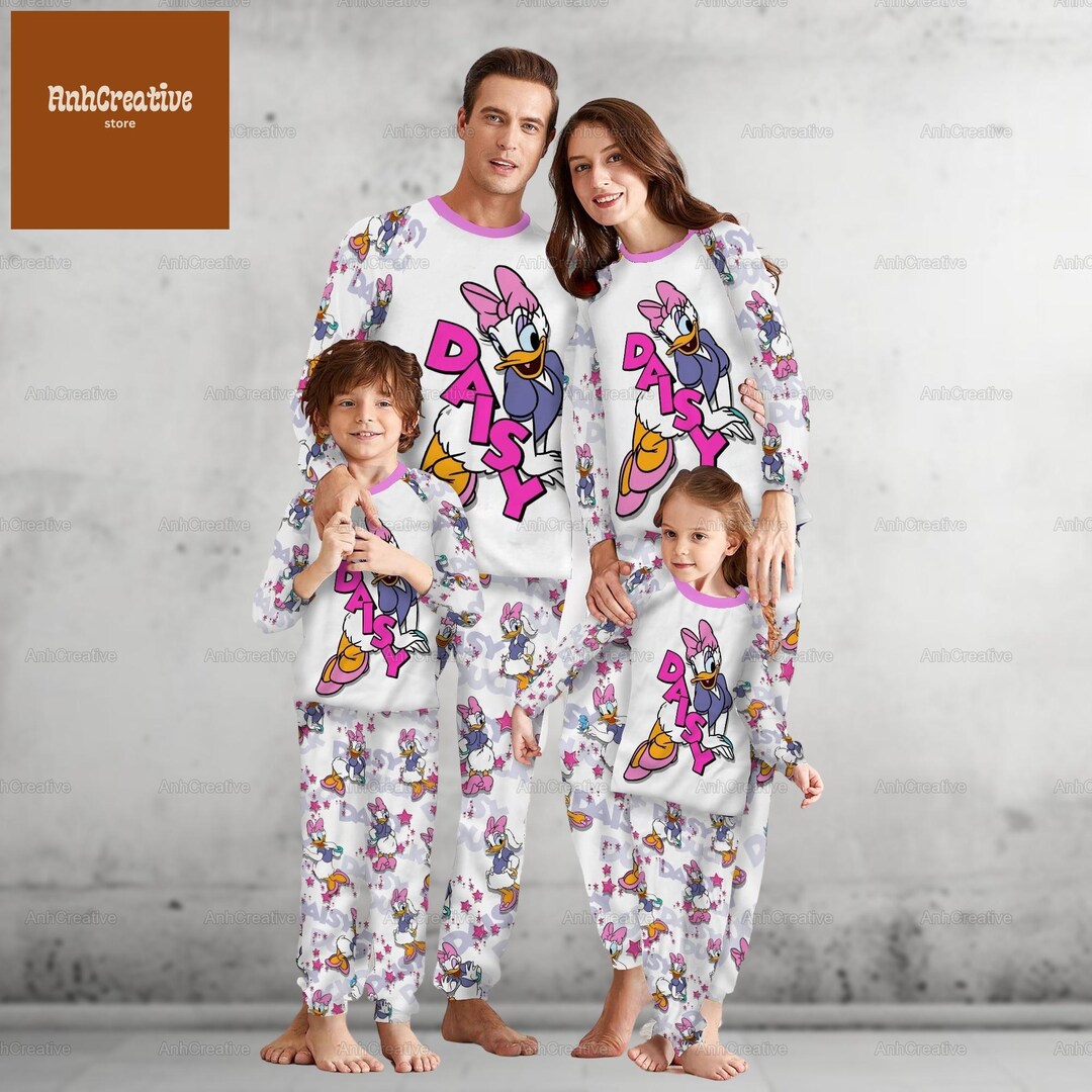 Daisy Pajamas Family, Daisy Duck Christmas Pajamas Set, Disney Matching ...
