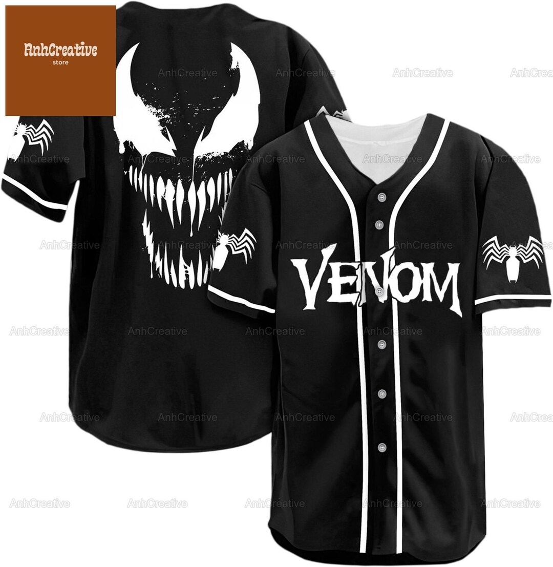 Venom Baseball Jersey, Venom Baseball Shirt, Venom Jersey Shirt, Venom ...
