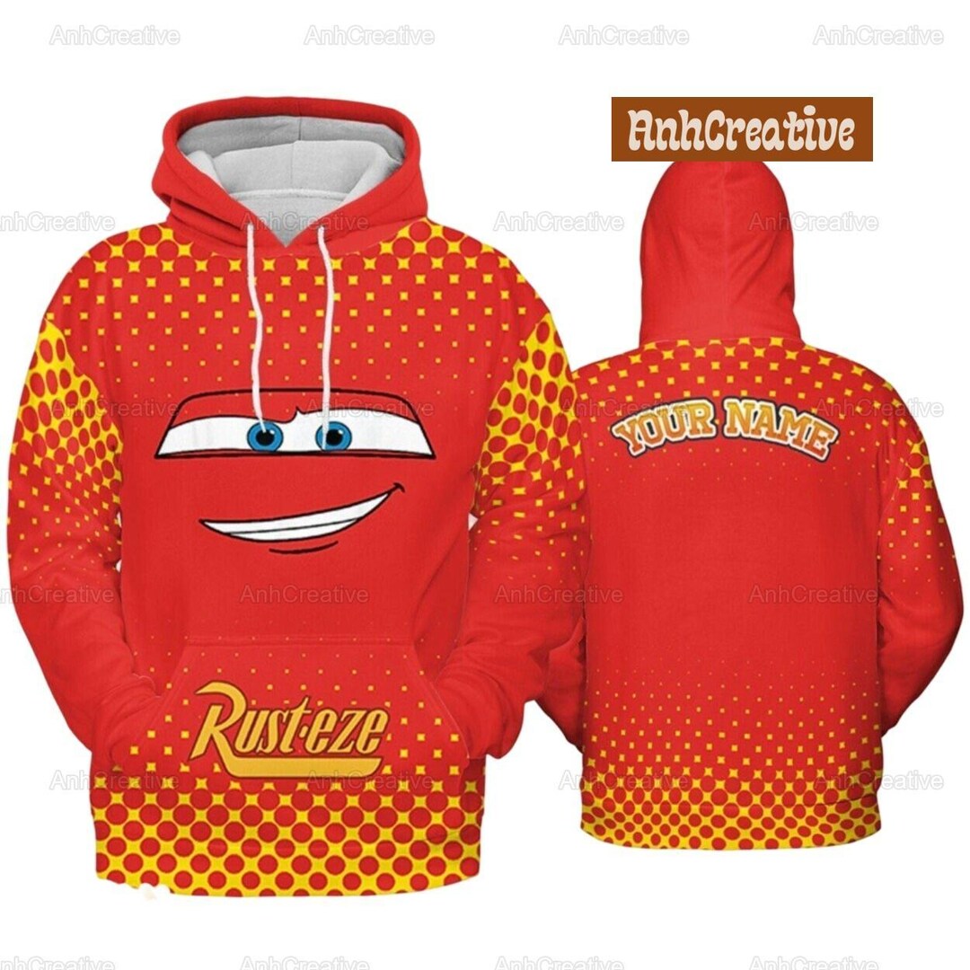 Personalized Disney Pixar Cars Lightning Mcqueen Hoodie, Mcqueen ...