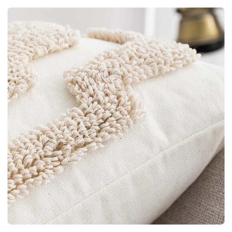 Beige Cushion Cover Boho Chic Style Minimalist Beige Timeless and Chic ...