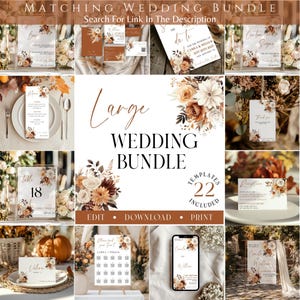 Rust Wedding Invitation Fall Boho Wedding Invitation Suite Burnt Orange ...