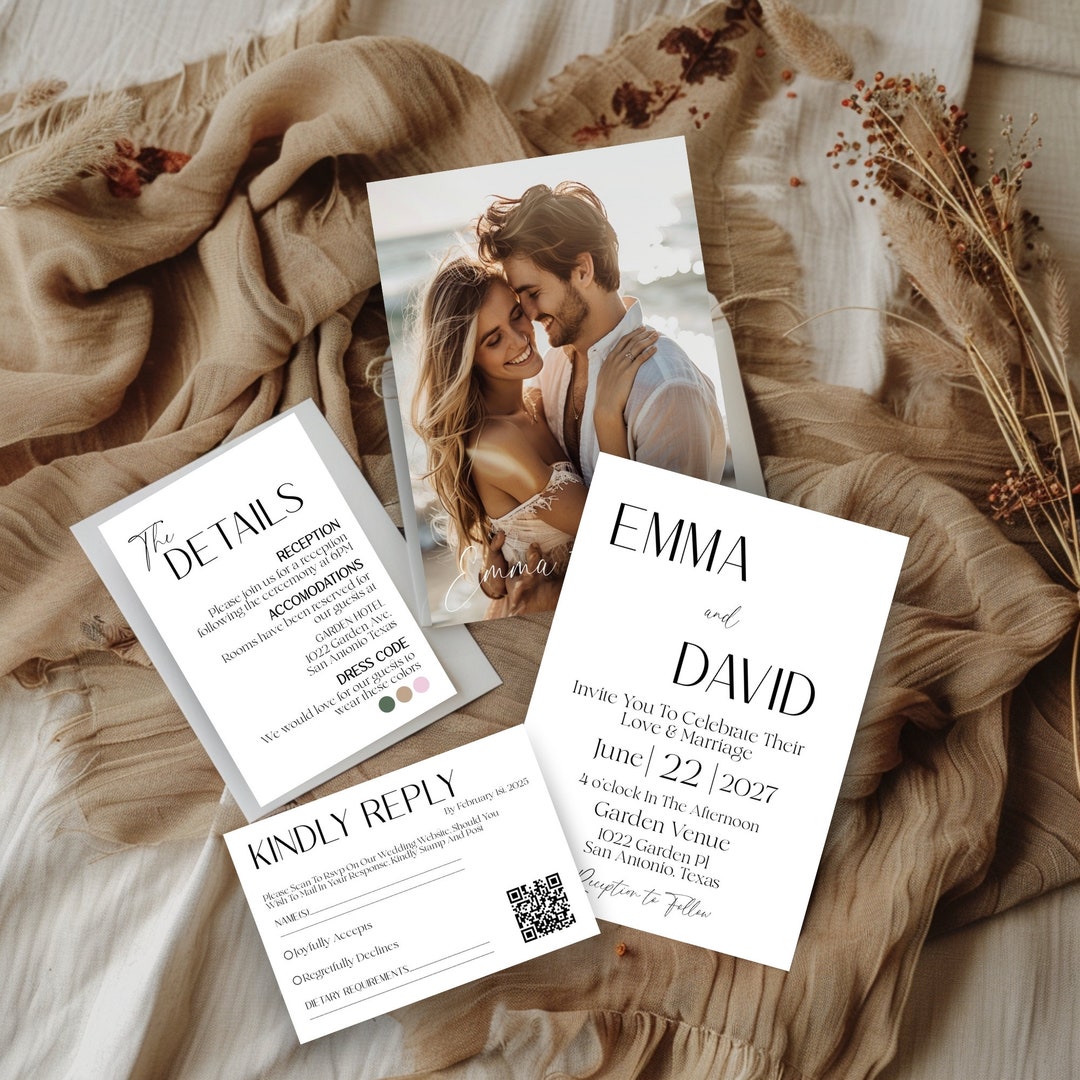 Formal Invitation Wedding Simple Wedding Invitation Suite Wedding ...