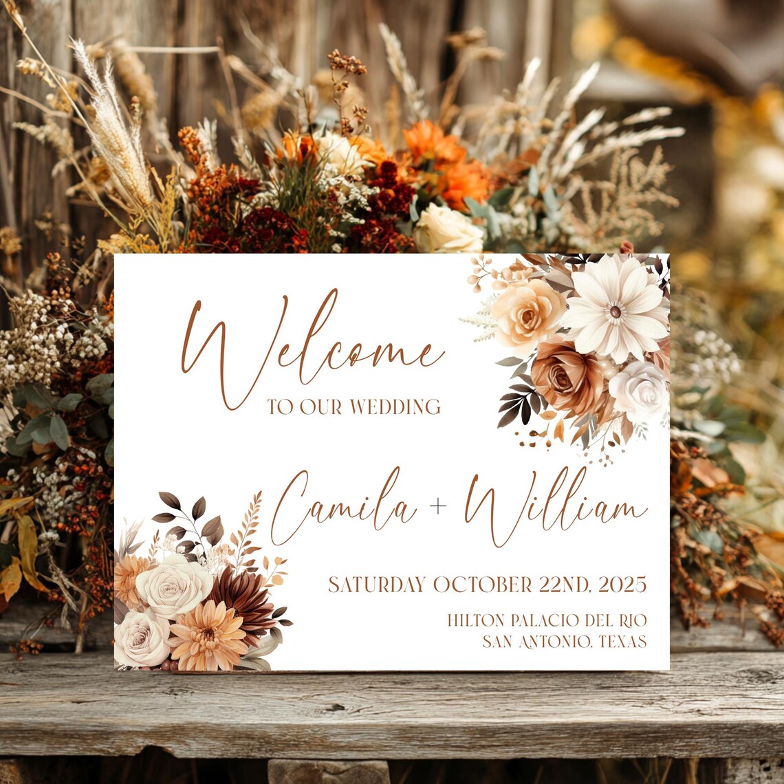 Boho Fall Wedding Signs, Terracotta Wedding Welcome Sign, Boho Theme ...