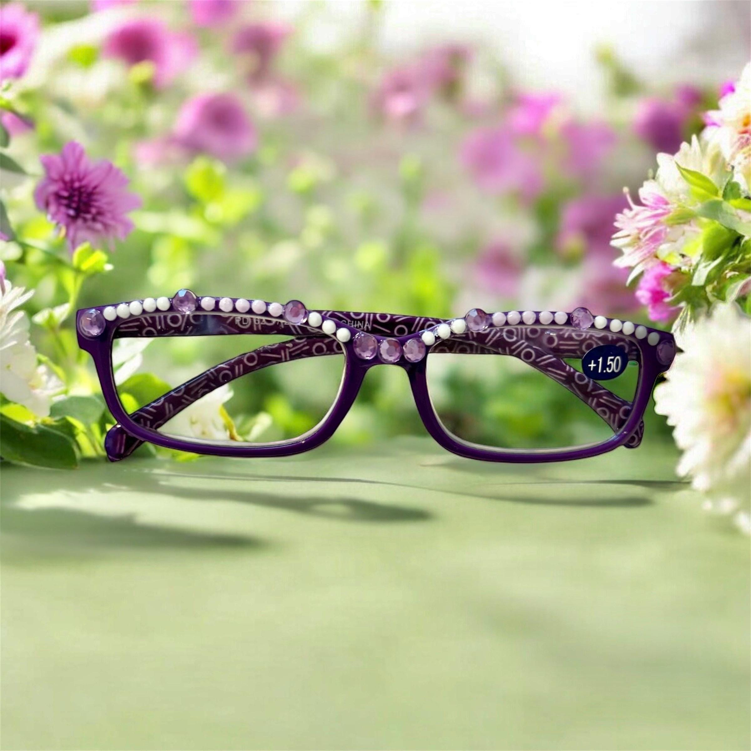 Purple-reading-glasses-hand-designed - Etsy