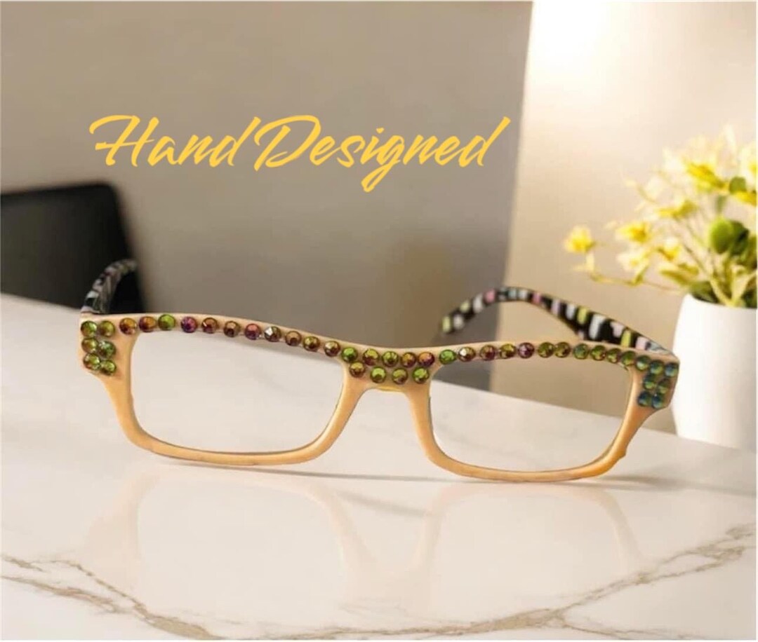 Beige-hand-designed-reading-glasses-assorted Strengths - Etsy