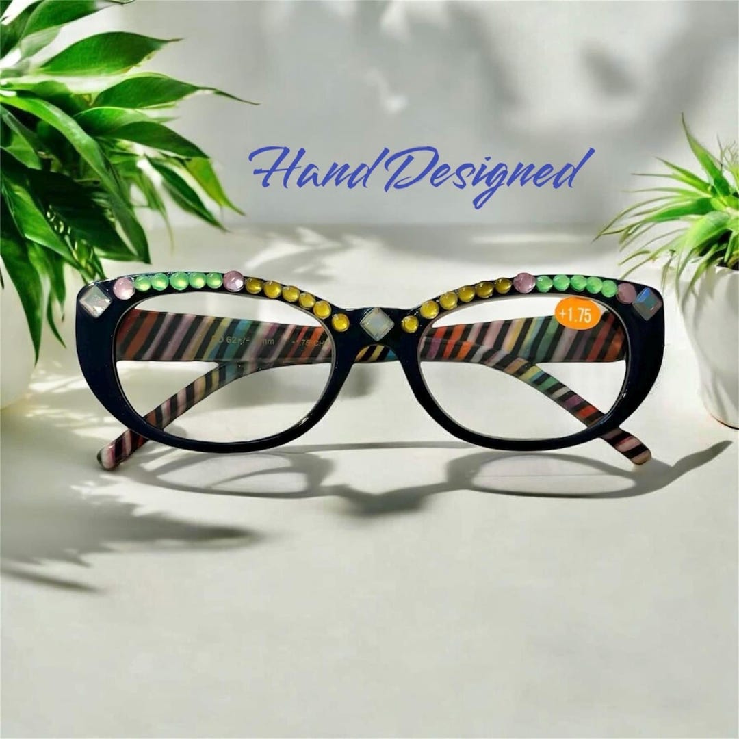 Blue Dark - Reading - Glasses - Hand Designed Rainbow - Etsy