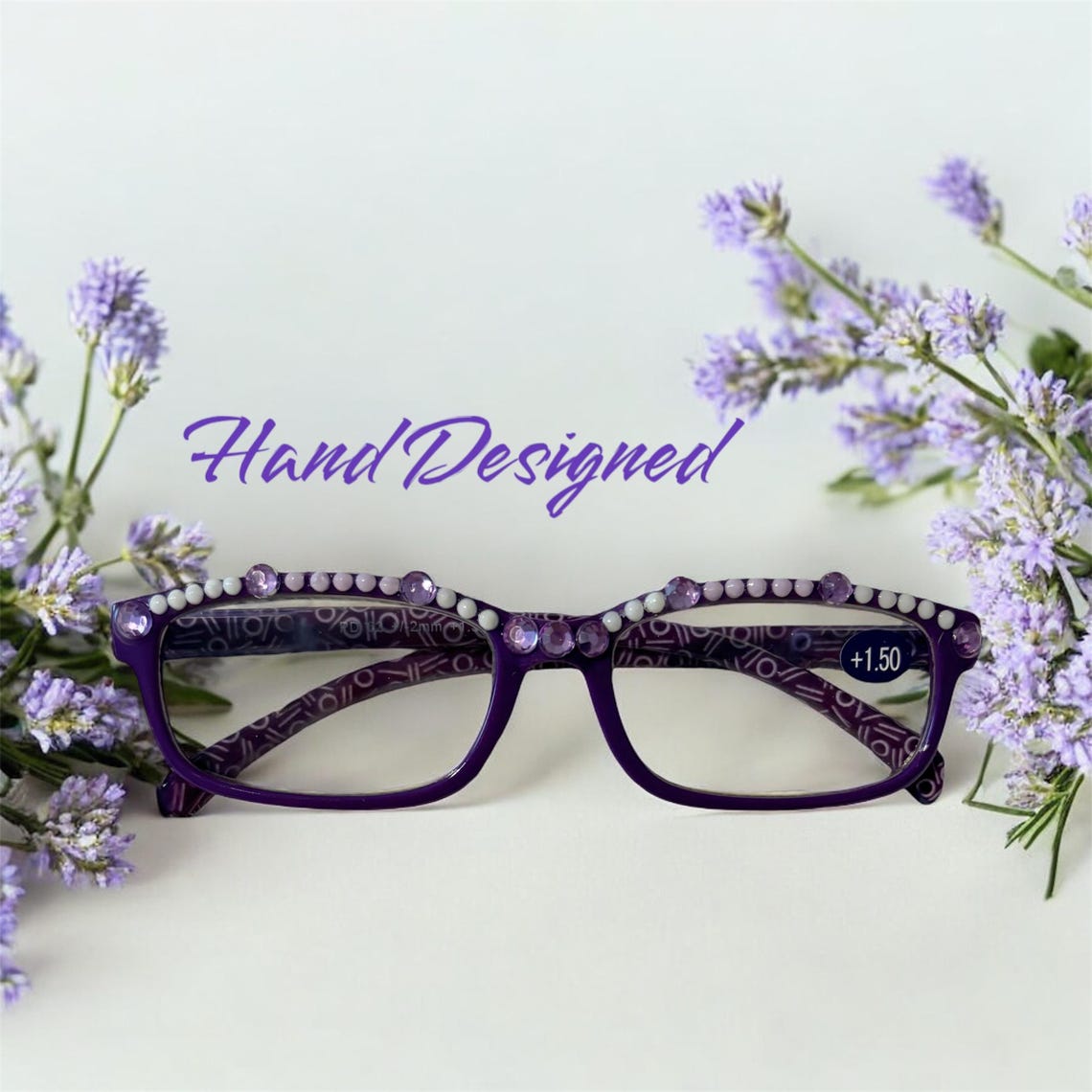 Purple-reading-glasses-hand-designed - Etsy
