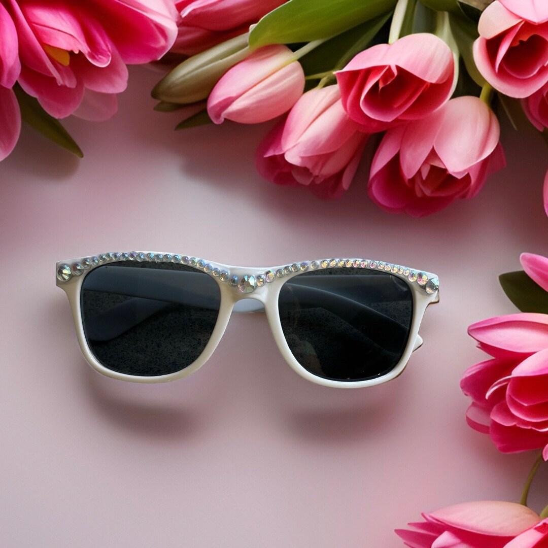 White-designed-sunglasses-womans-clear View-lightweight-400 UV - Etsy