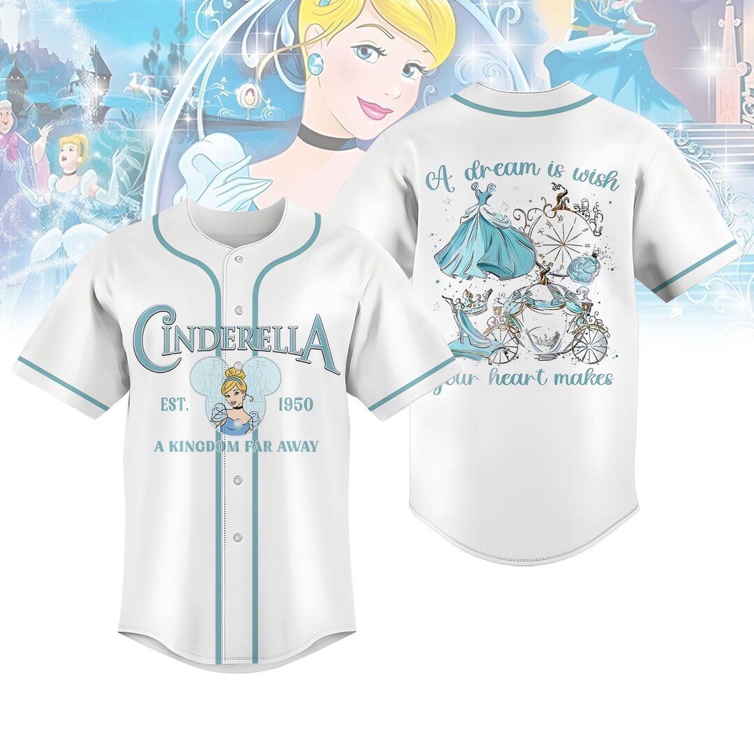 Custom Disney Princess Cinderella Baseball Jersey, Disneyland Trip ...