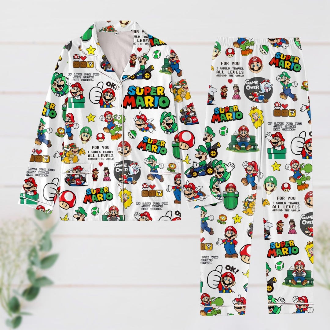 Super Mario Pajamas, Mario Characters Pajamas for Party, Mario Luigi ...