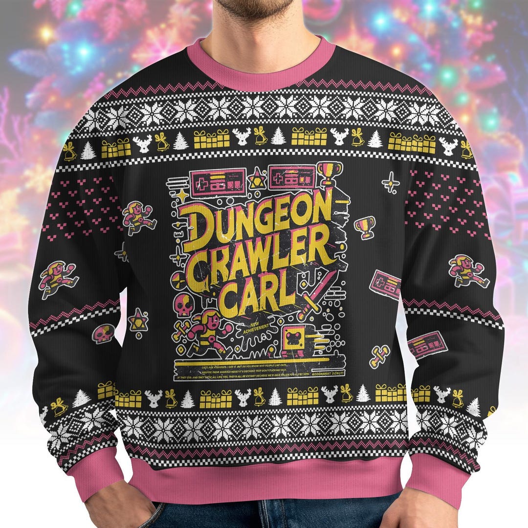 Dungeon Crawler Carl Ugly Christmas Sweater, Achievements Sweater ...