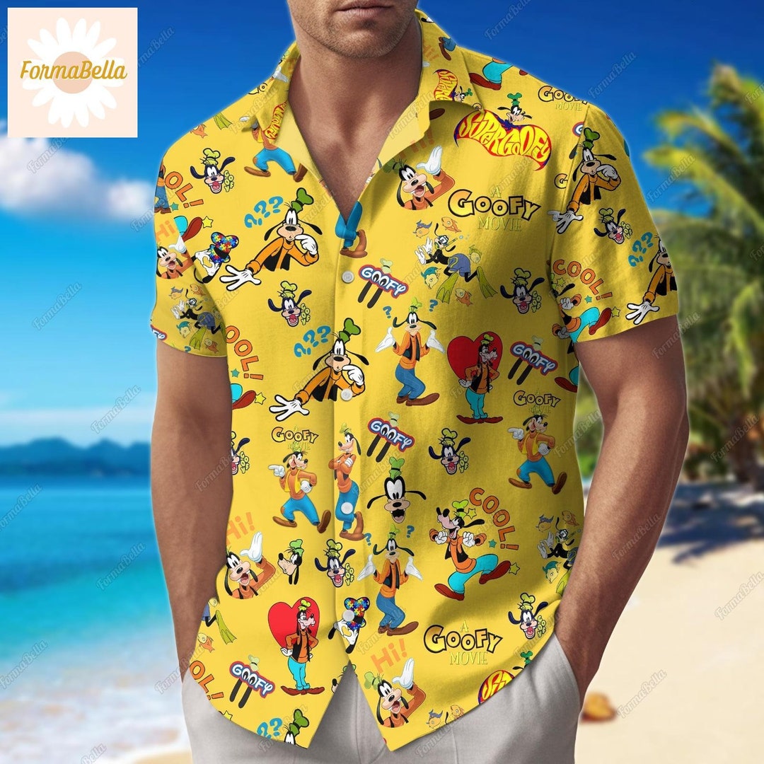Goofy Dog Hawaiian Shirt, Goofy Movie Button up Shirt, Disney Dog ...