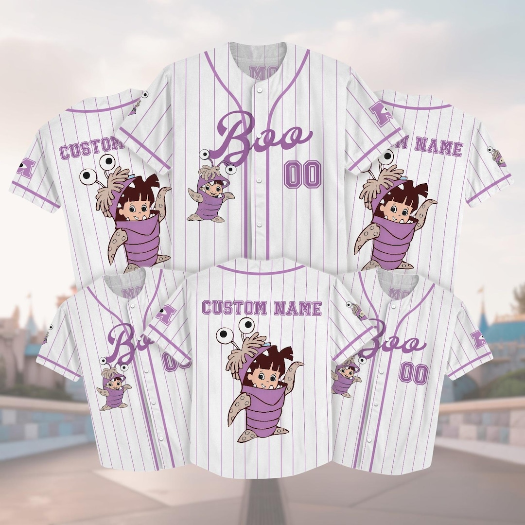 Custom Boo Monsters Inc Baseball Jersey, Pixar Disney Jersey Shirt ...