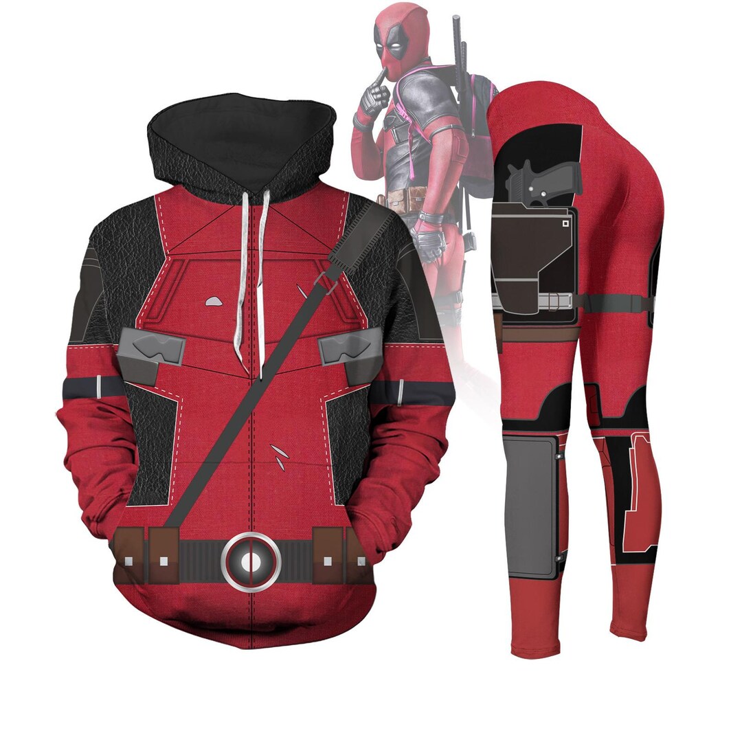 Halloween Deadpool Costume Hoodie, Deadpool Leggings, Superhero Cosplay ...