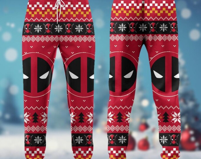 Deadpool Jogger, Deadpool Christmas Jogger Pants, Deadpool 3 Movie ...