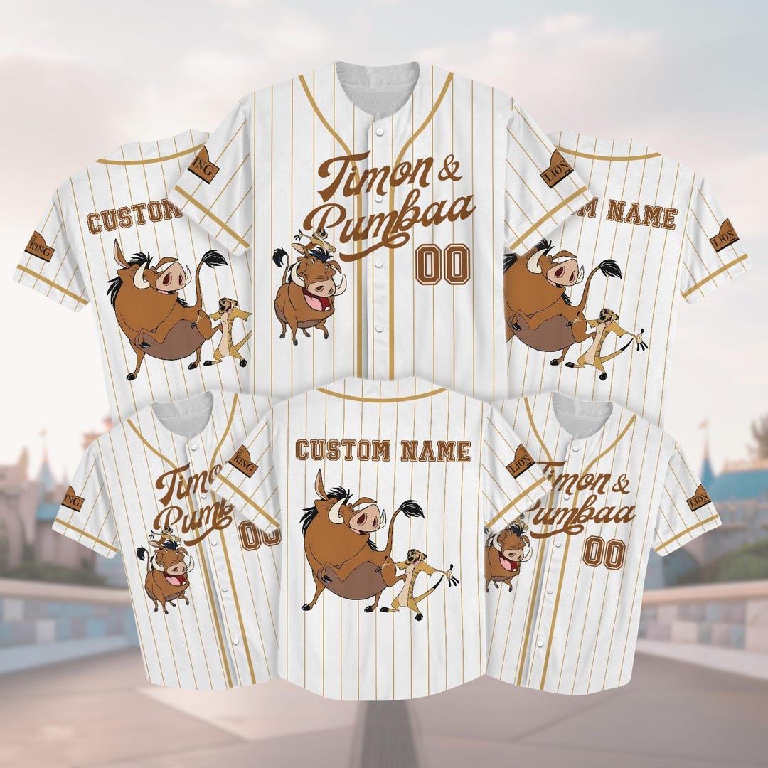 Buy Timon and Pumbaa Lion King Baseball Jersey, Hakuna Matata Disney ...