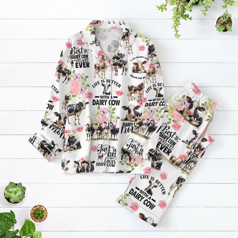 Cow Print Pajamas - Etsy