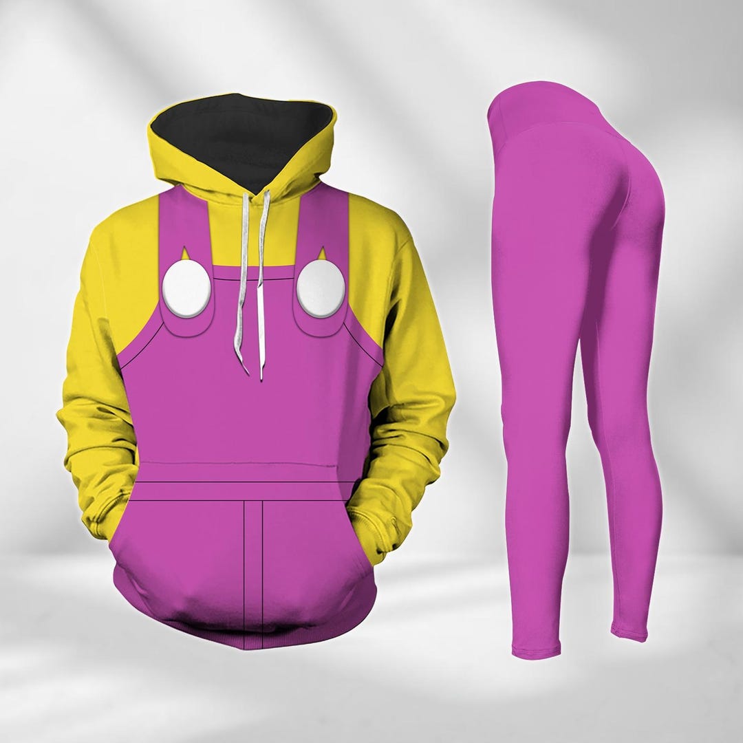 Super Mario Wario Costume Hoodie, Wario Womens Leggings, Wario Cosplay ...