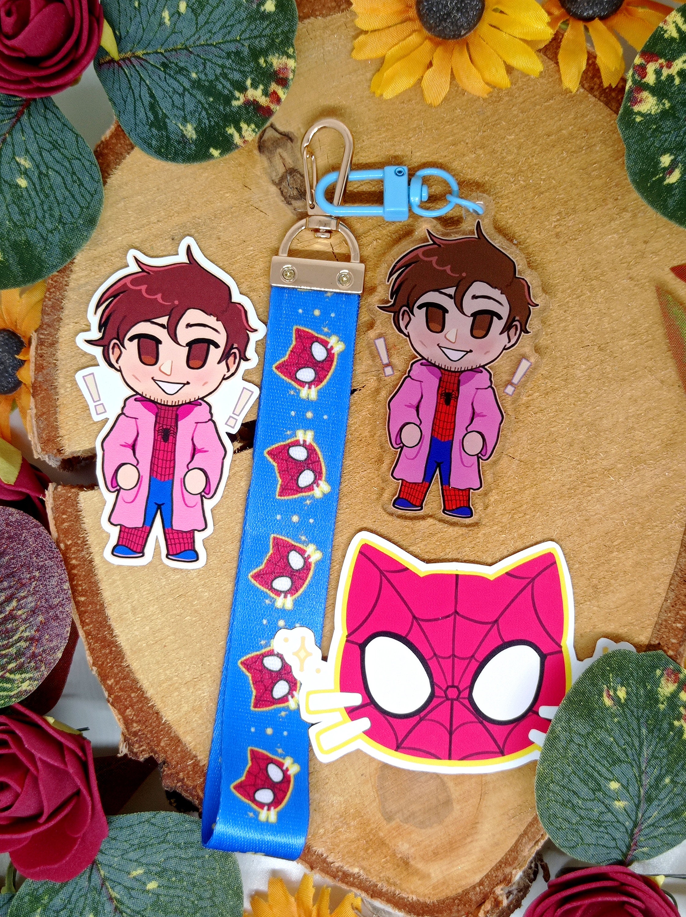 Spiderverse Lanyard Keychains Stickers - Etsy
