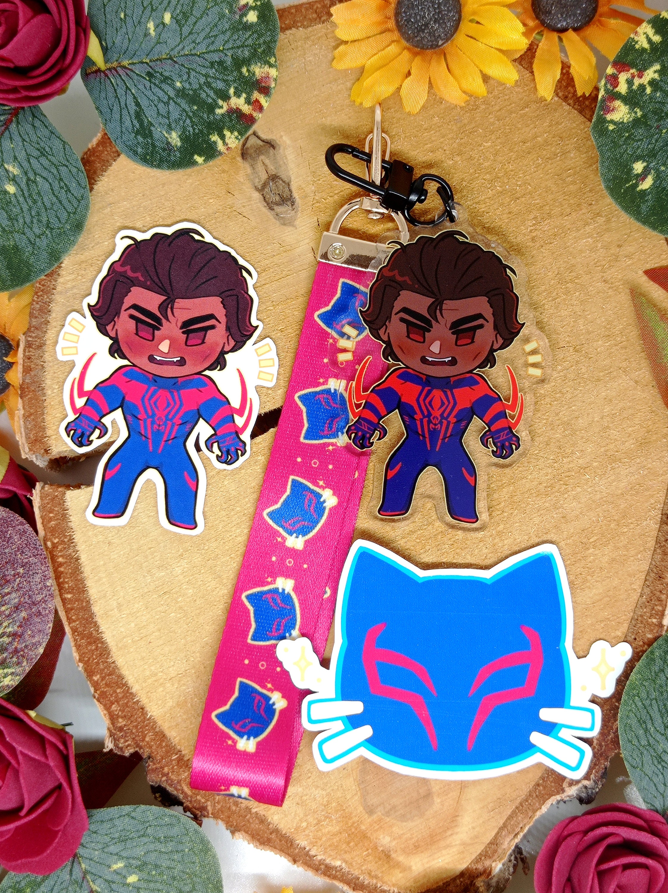 Spiderverse Lanyard Keychains Stickers - Etsy