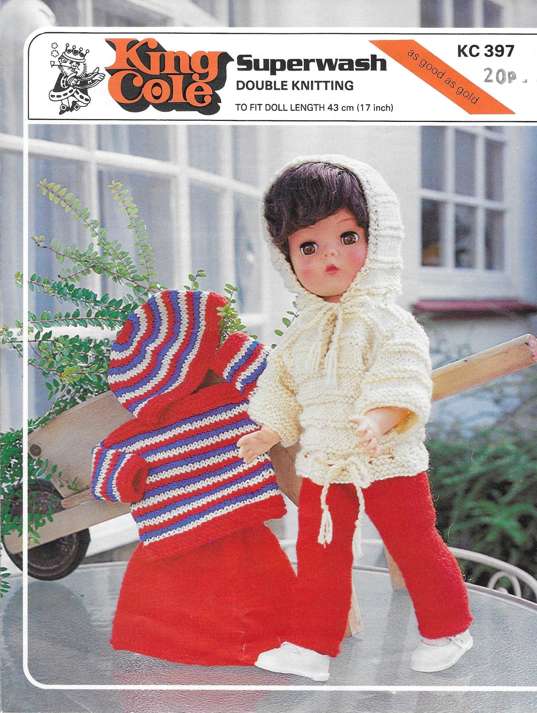 Vintage Knitting Pattern for Dolls Clothes to Fit 17 Inch/43 Cms Doll ...