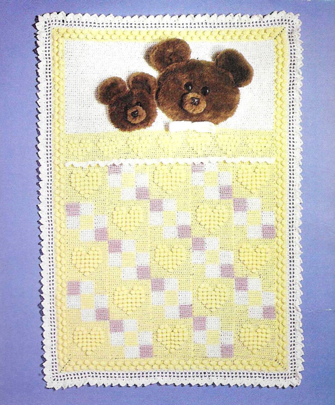 Crochet Pattern for a Bear Motif Blanket and Children’s Jacket, Mittens ...
