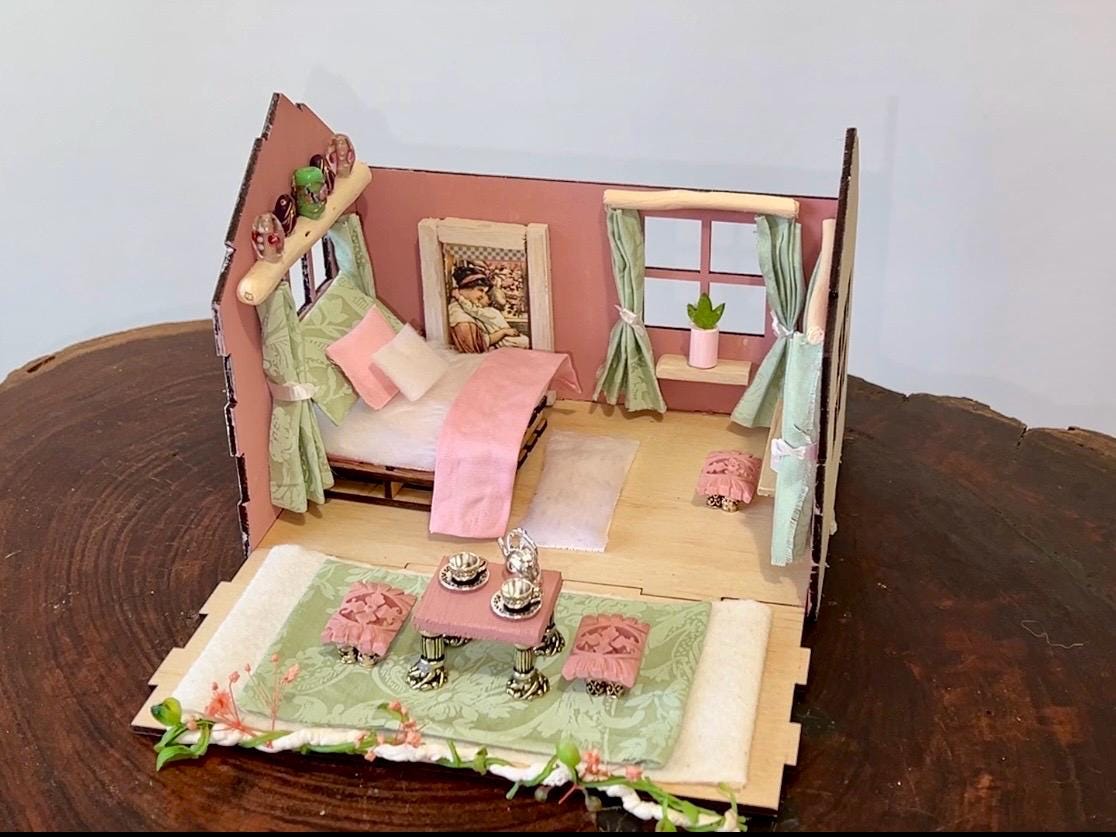 Unique Miniature Dollhouse With Handcrafted Furniture and Decor,travel ...