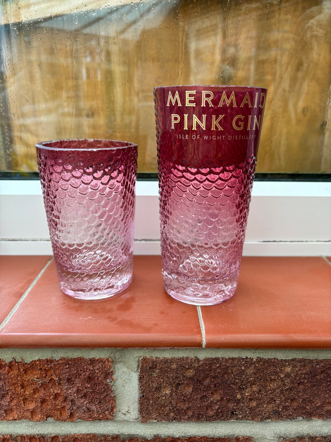 Mermaid Pink Gin Glass Tumblers Set - Etsy