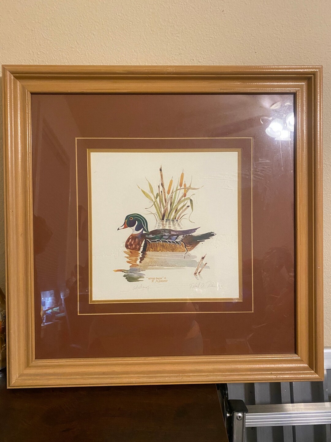 Robert Fleming ARTIST PROOF Wood Duck Framed and Matted 23 by 23 Very ...